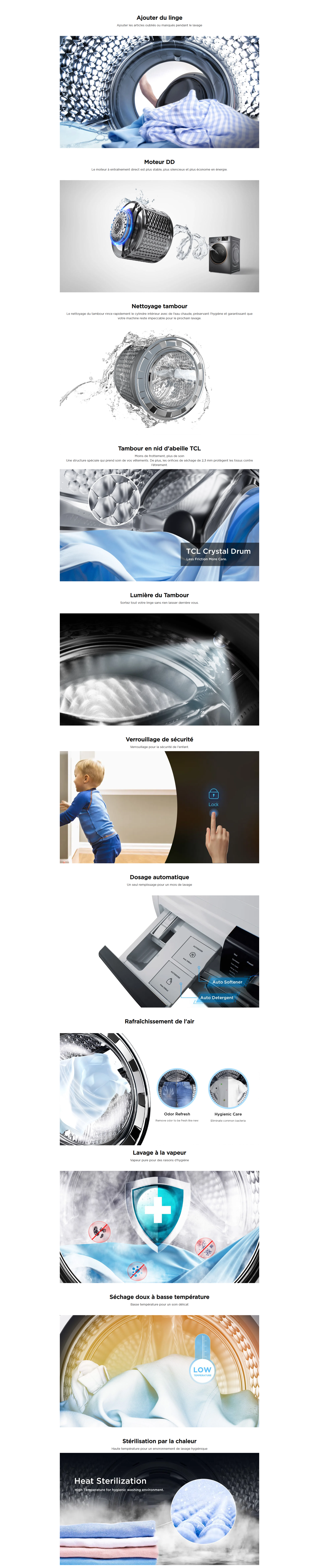 MACHINE A LAVER TCL 10KG 1200TR GRIS FONCÉ